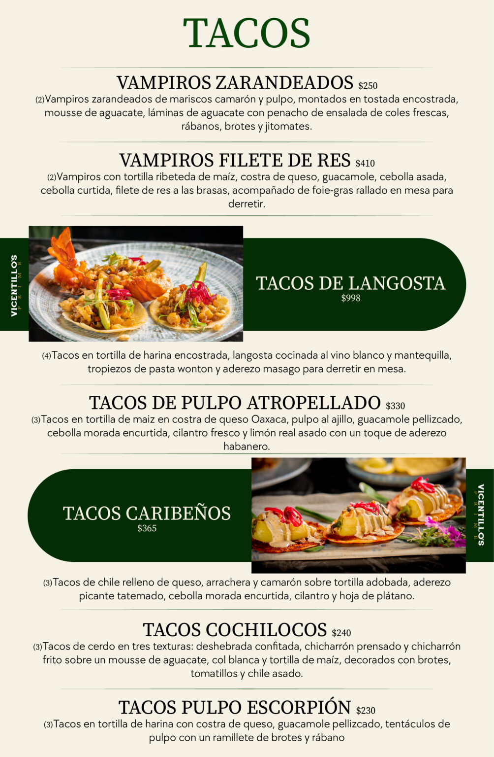 VICENTILLOS | Menú Prime